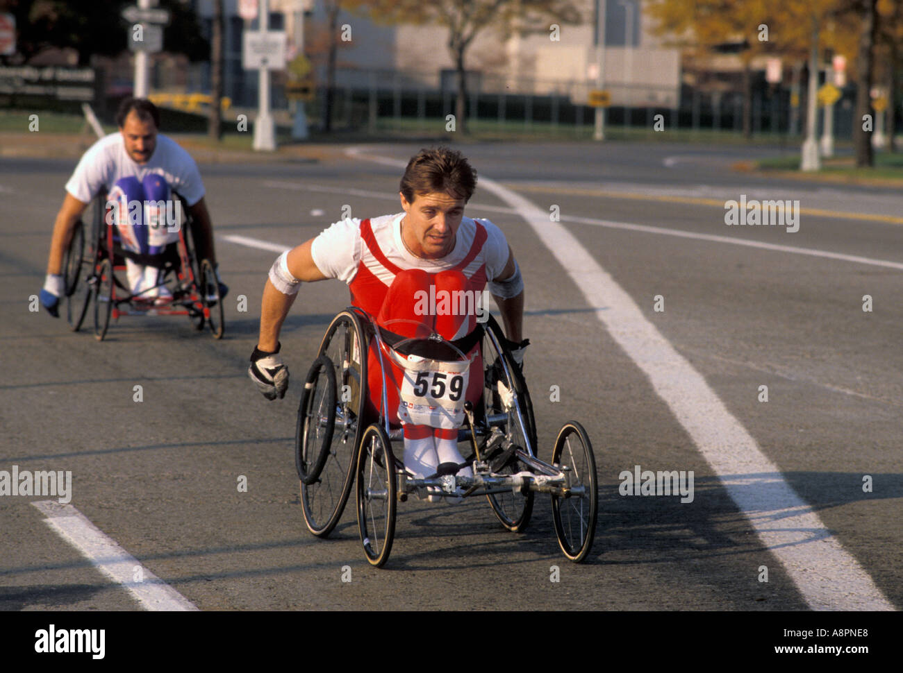 Wheelchair Racer in Marathon Stock Photo - Alamy