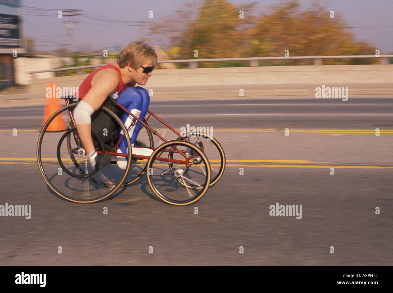 Wheelchair Racer in Marathon Stock Photo - Alamy