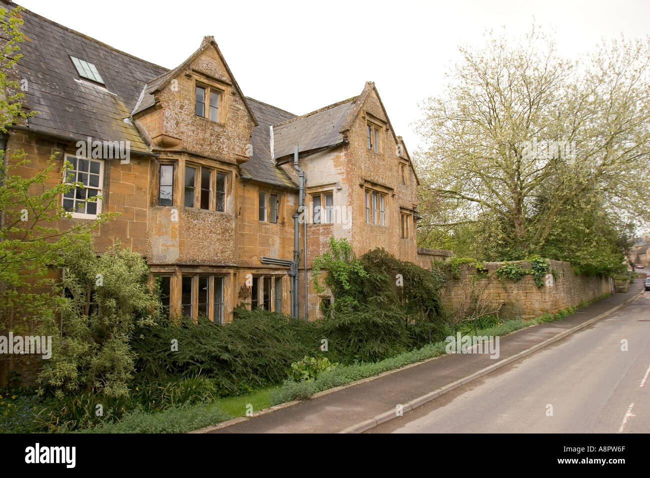 England Somerset Stoke sub Hamden The Gables roadside Ham stone house ...