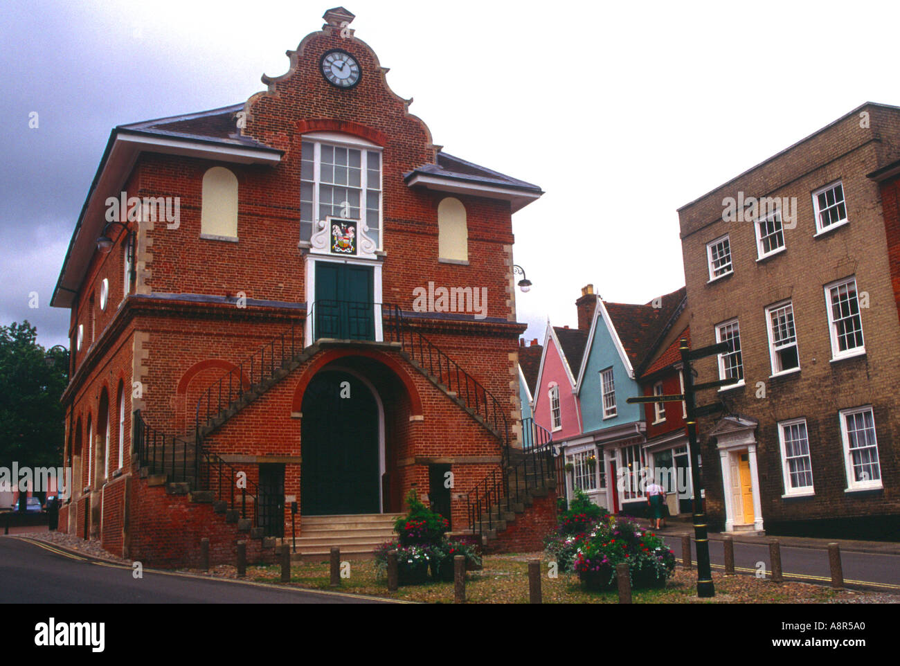 Tudor architecture of The Shire Hall building on Market Hill, built by ...