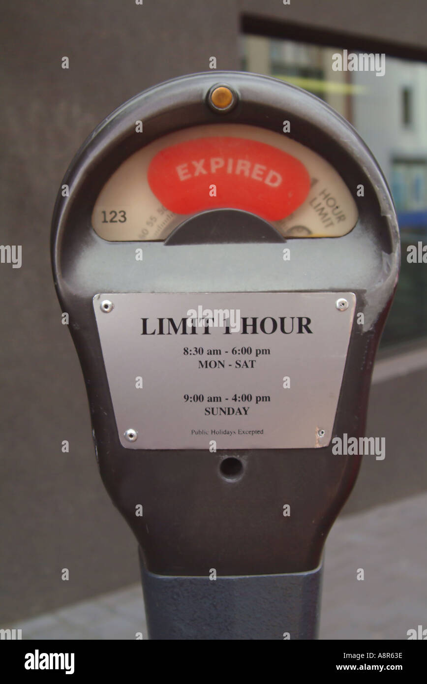 Old style now obsolete and replaced expired parking meter Stock Photo ...