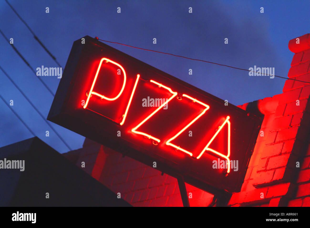 Pizza neon sign Stock Photo - Alamy