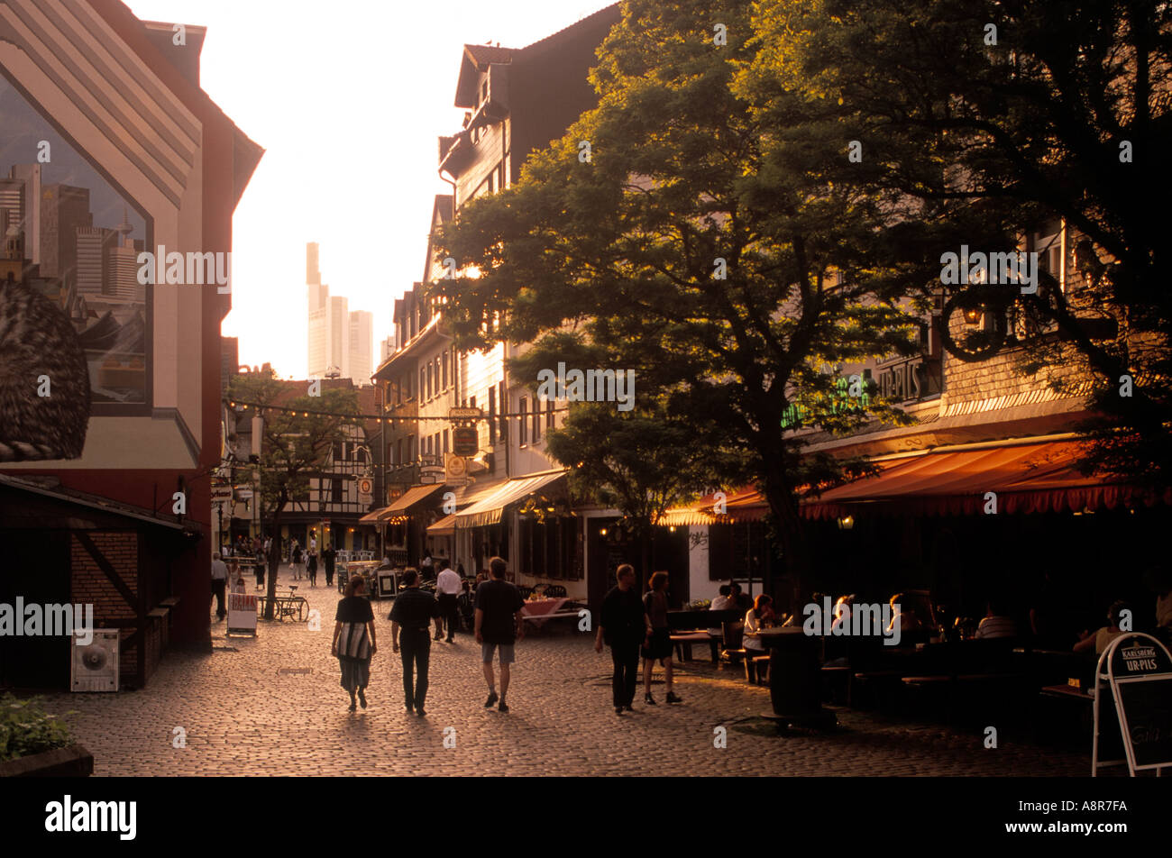 Sachsenhausen area Frankfurt am Main Germany at dusk Stock Photo - Alamy