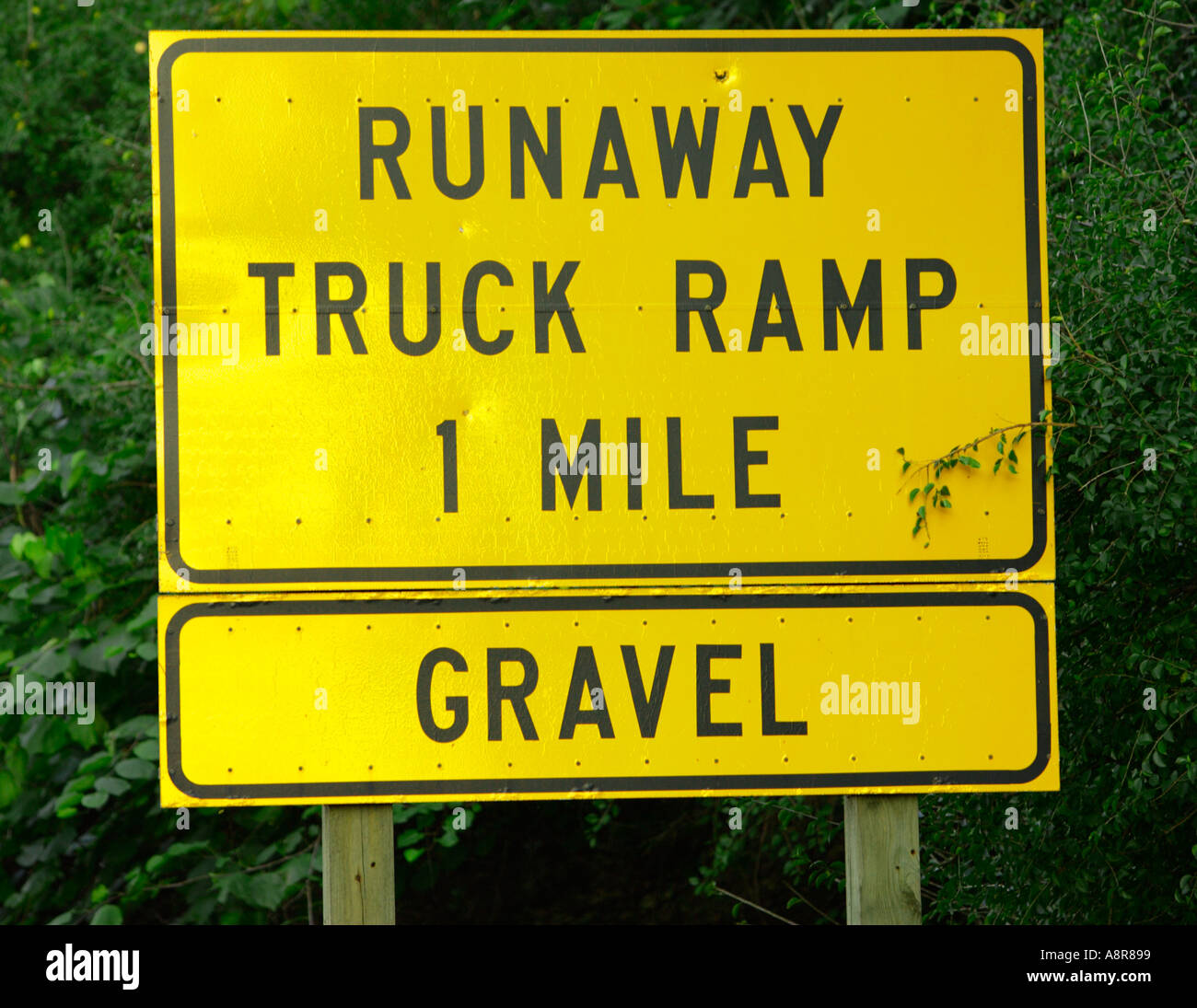 Highway warning sign Stock Photo - Alamy