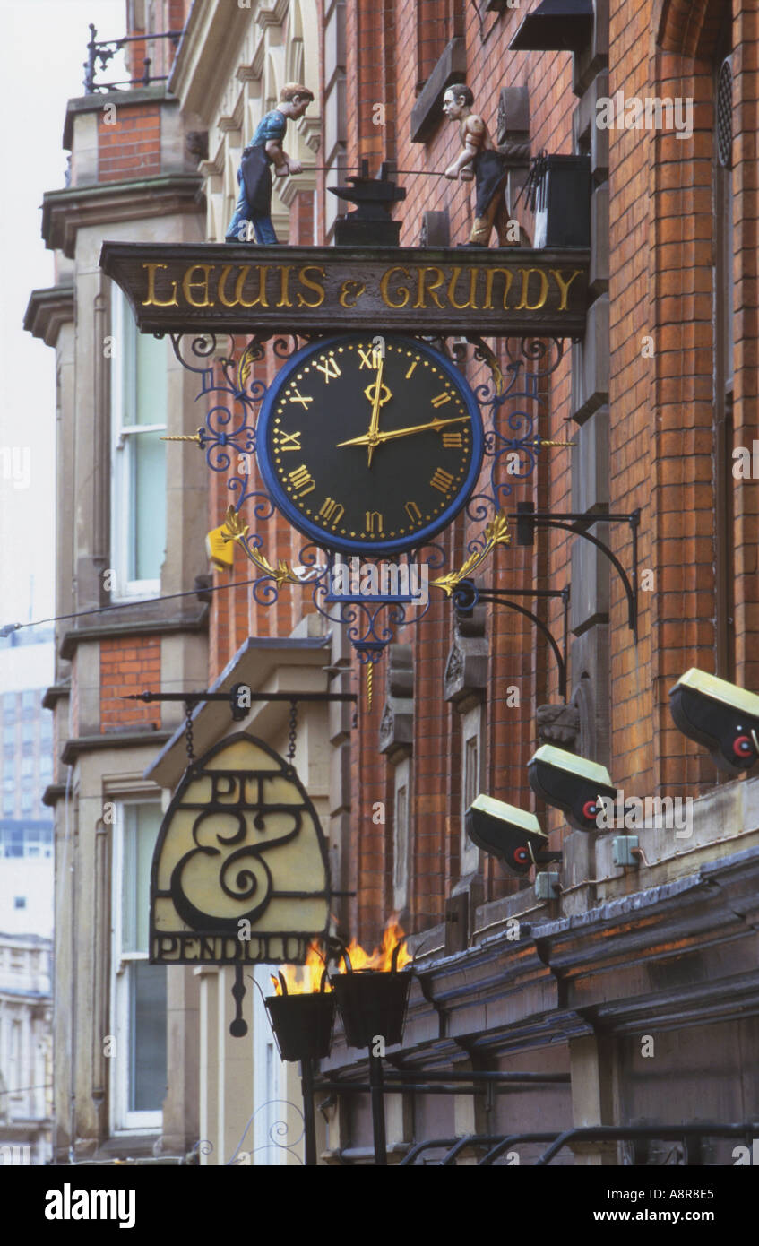Lewis and Grundy Clock Nottingham Stock Photo - Alamy