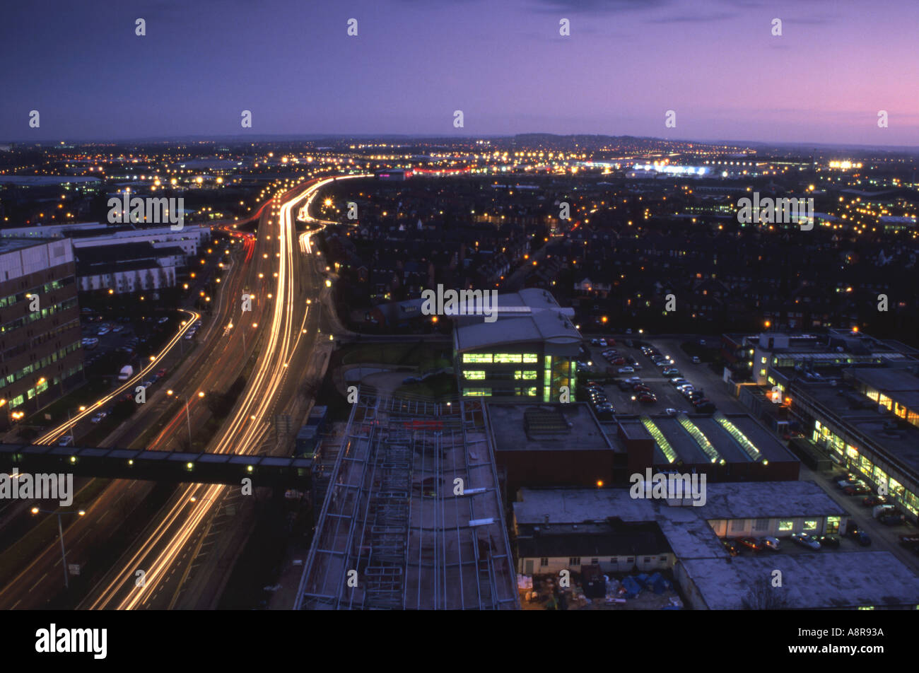 Aerial view uk road at night hi-res stock photography and images - Alamy