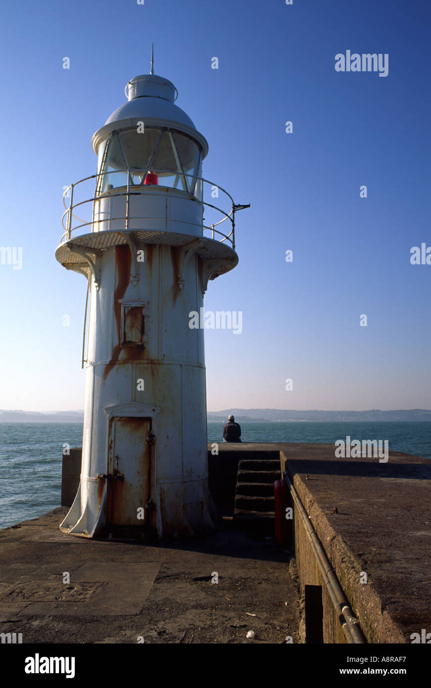 Brixham Harbour Light Devon Stock Photo - Alamy
