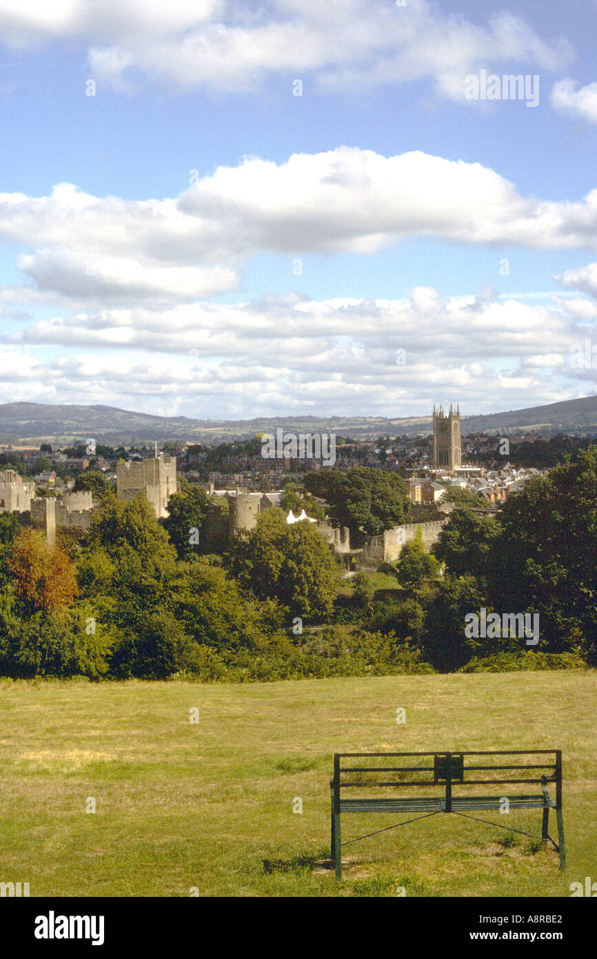 Ludlow South Shropshire View from Whitcliffe Common Stock Photo - Alamy