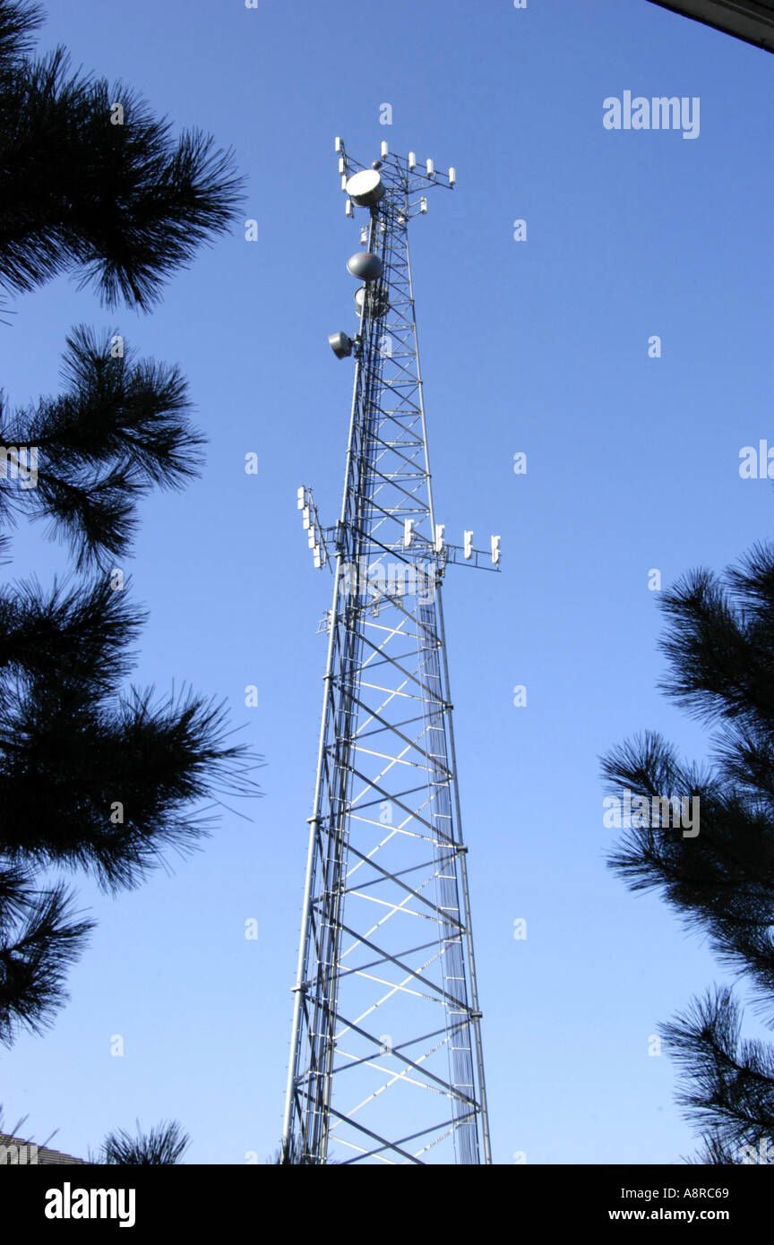 Telecommunications tower with antennas Stock Photo - Alamy