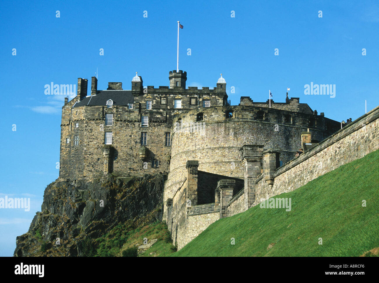 Edinburgh Castle s exterior of Royal Apartments and Half Moon Battery ...