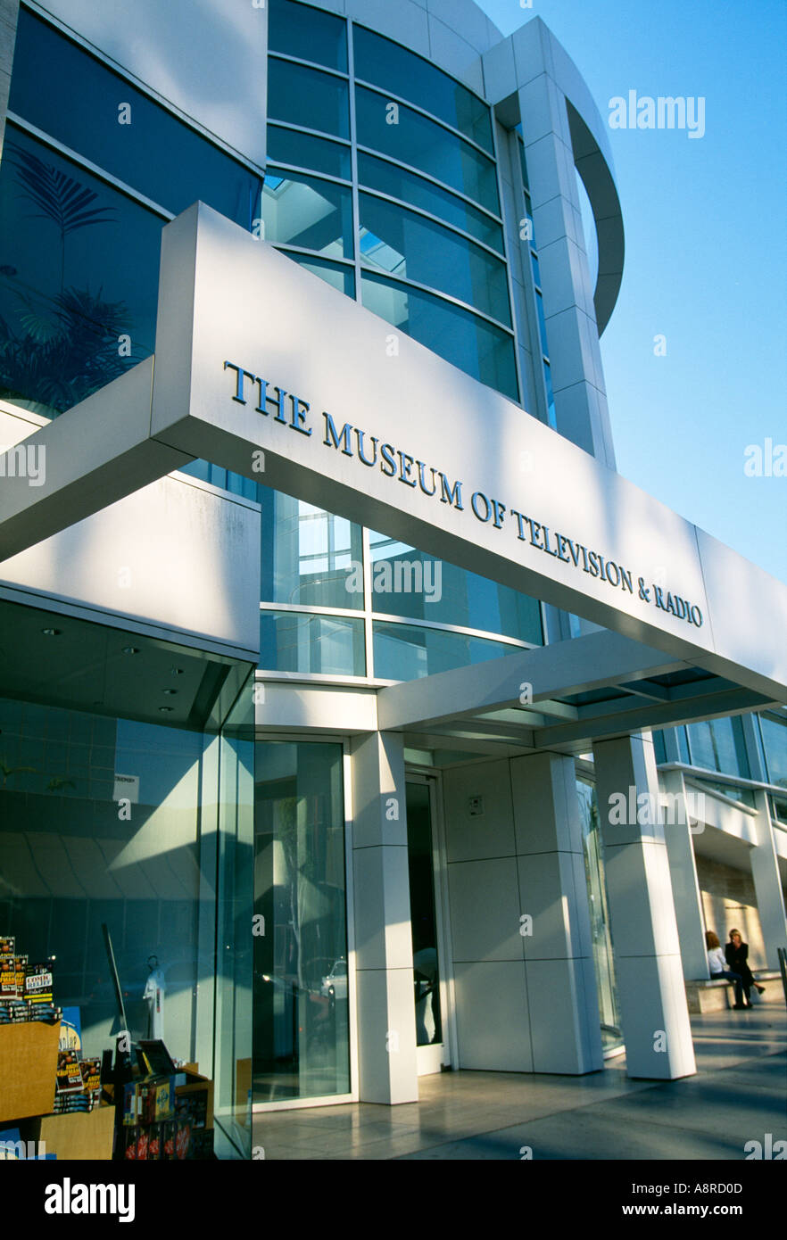 The façade exterior entrance of the Museum of Television and Radio in ...