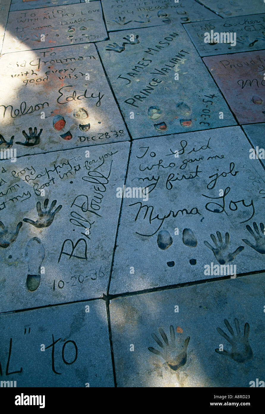 Stars autographs in concrete outside Mann s Chinese Theatre on ...