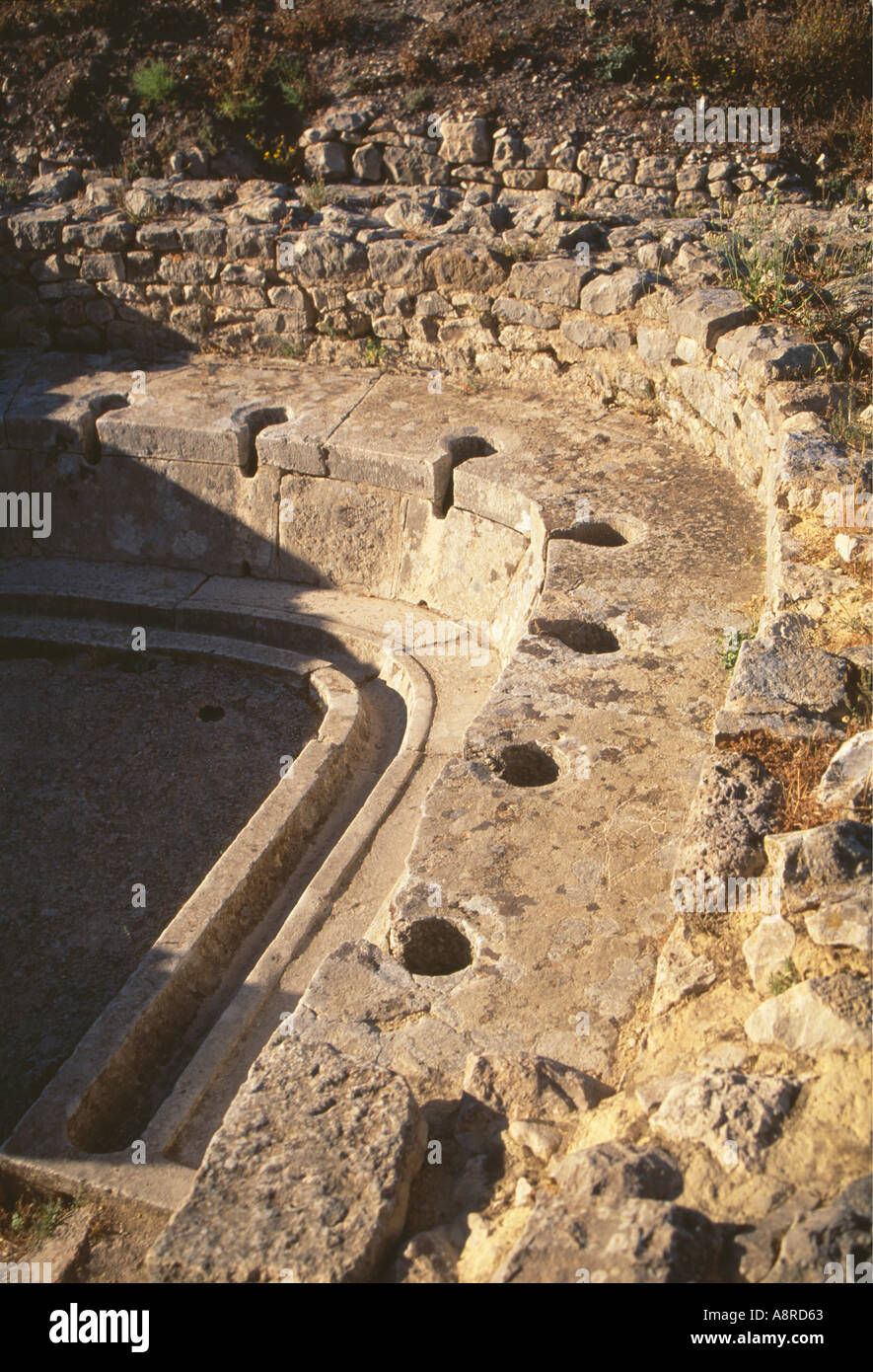 Detail of a section of the 12 seater communal latrine in the largely ...