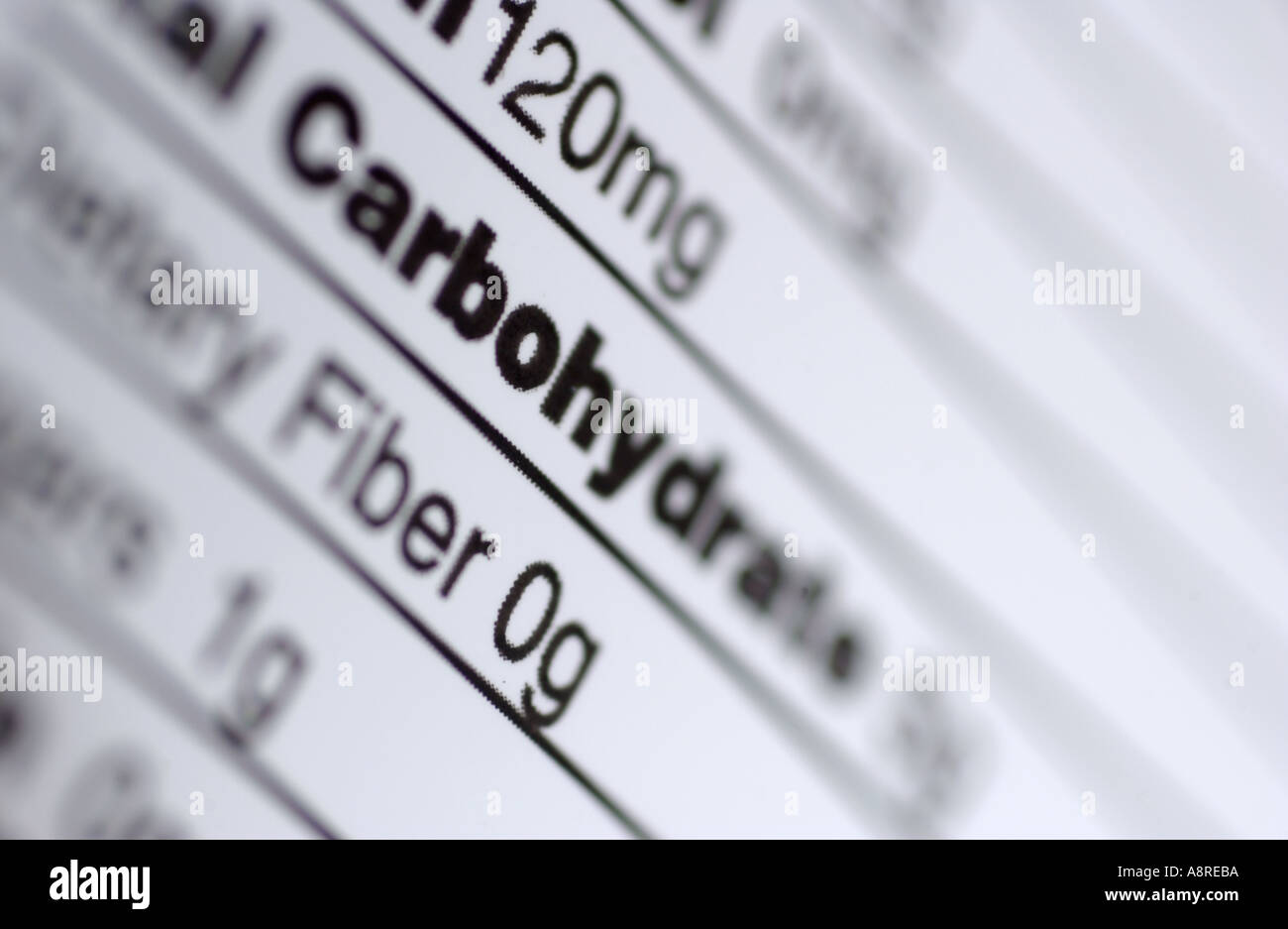 Carbohydrates Nutrition Label Stock Photo - Alamy