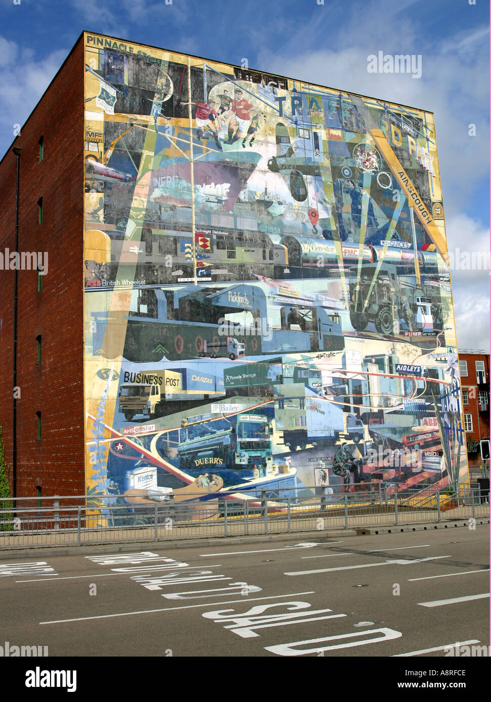 Trafford Park Mural by Walter Kershaw second version 1993 Manchester UK ...