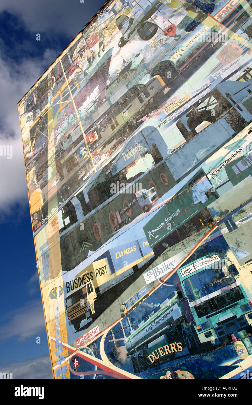 Trafford Park Mural by Walter Kershaw second version 1993 Manchester UK ...