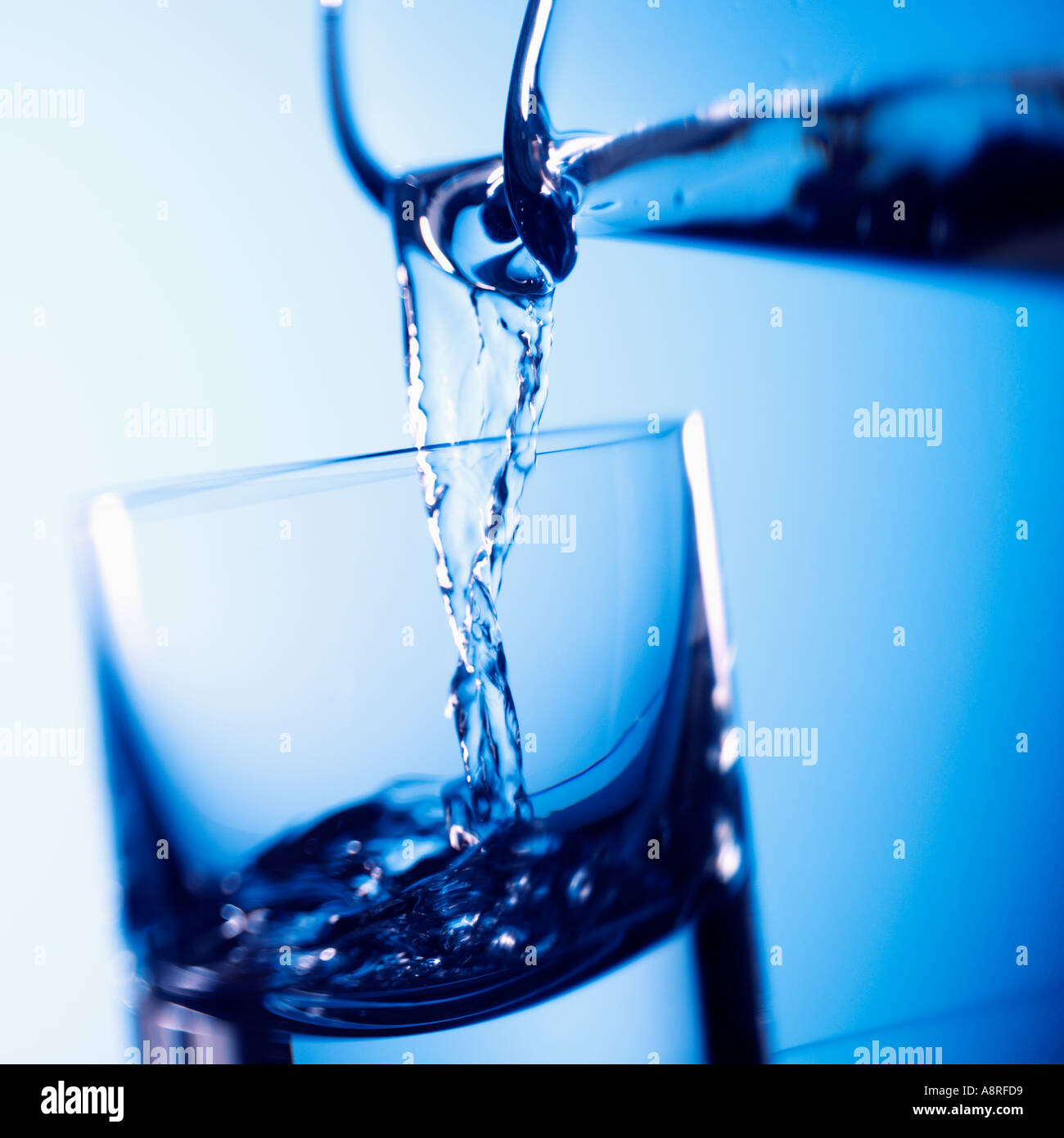 Water pouring into glass Stock Photo - Alamy