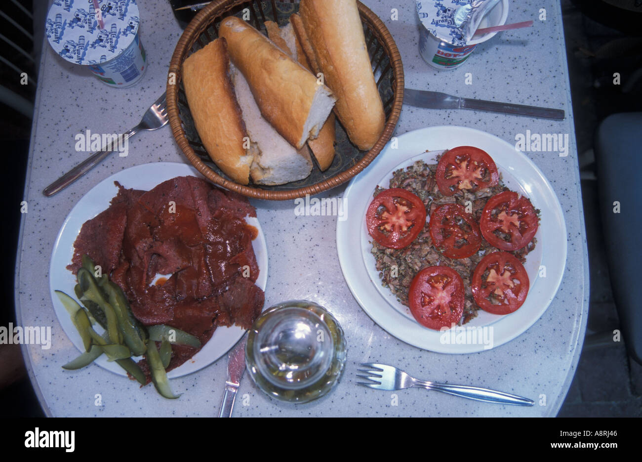 Traditional Turkish food in a restaurant Istanbul Stock Photo - Alamy