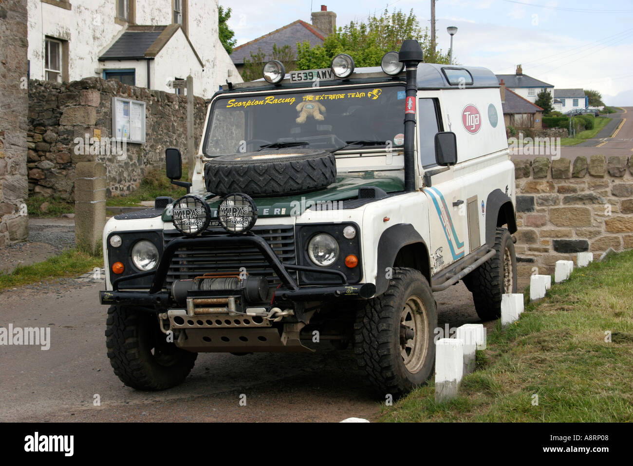 Landrover 4x4 off road truck Northumberland England Stock Photo - Alamy