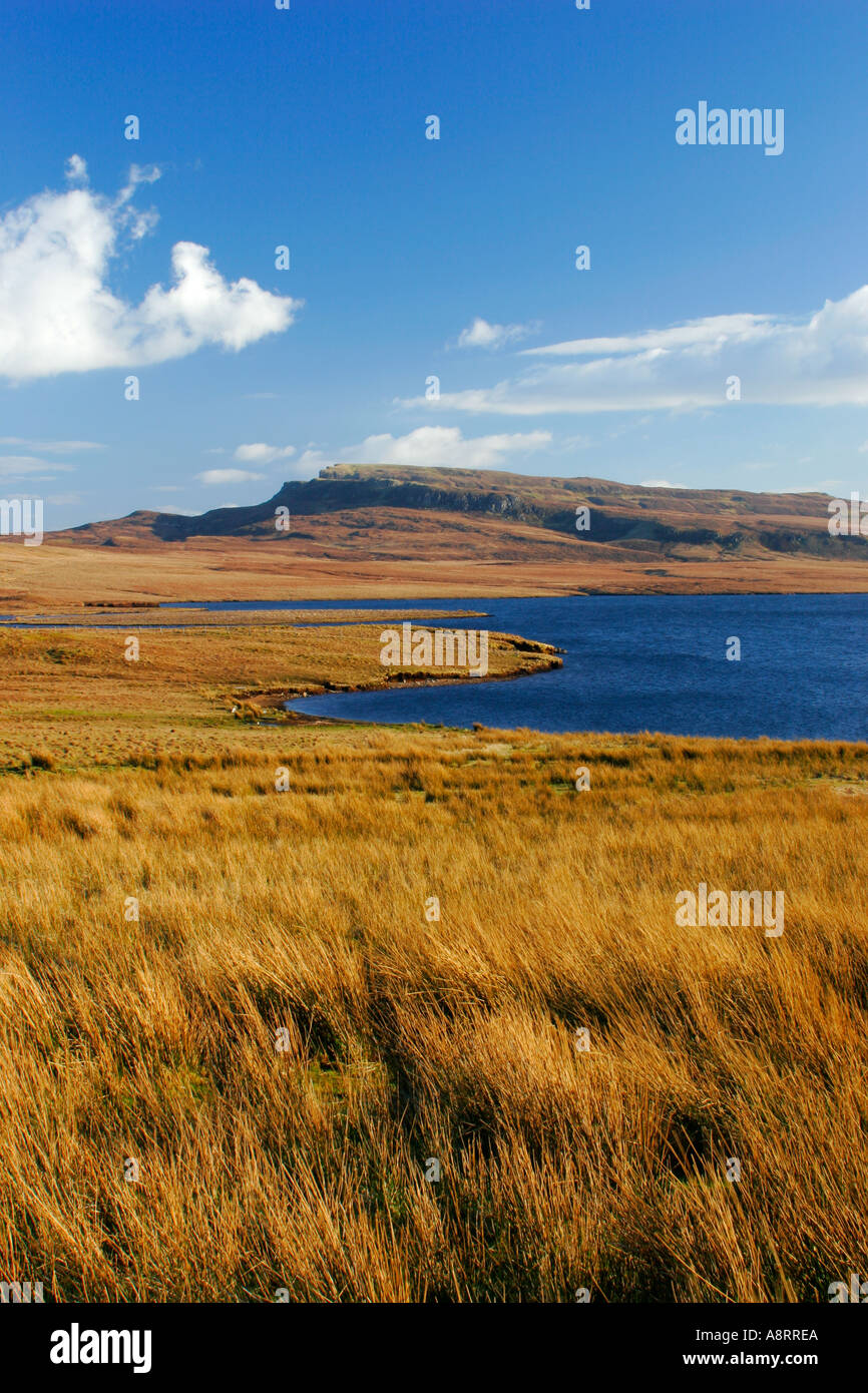 Scotland The Isle of Skye Loch Leathan Soft afternoon light illuminates ...