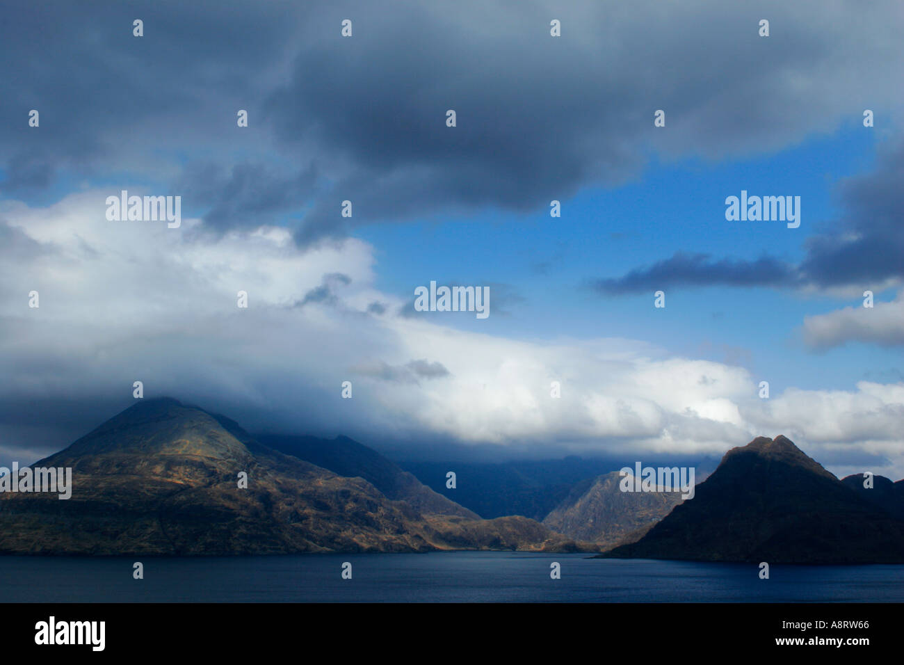 Scotland Isle Of Skye Loch Scavaig Looking across the sea loch north of ...