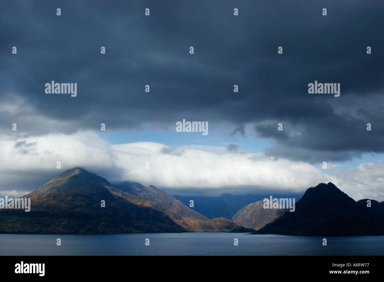 Scotland Isle Of Skye Loch Scavaig Looking across the sea loch north of ...
