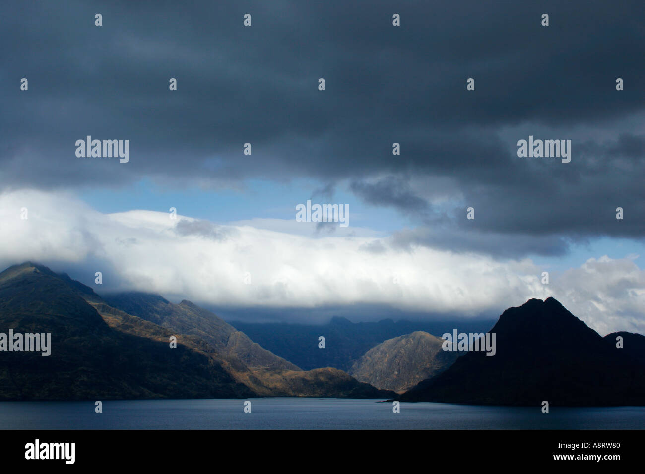 Scotland Isle Of Skye Loch Scavaig Looking across the sea loch north of ...