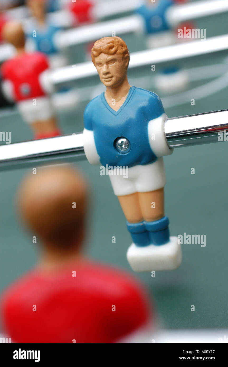 Table Football Blue Team Forward Player Stock Photo - Alamy