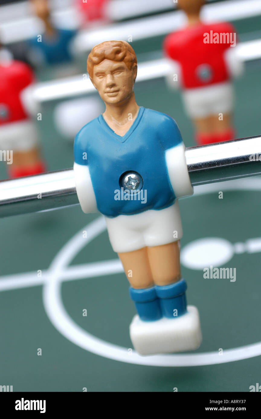 Table Football Blue Team Forward Player Stock Photo - Alamy