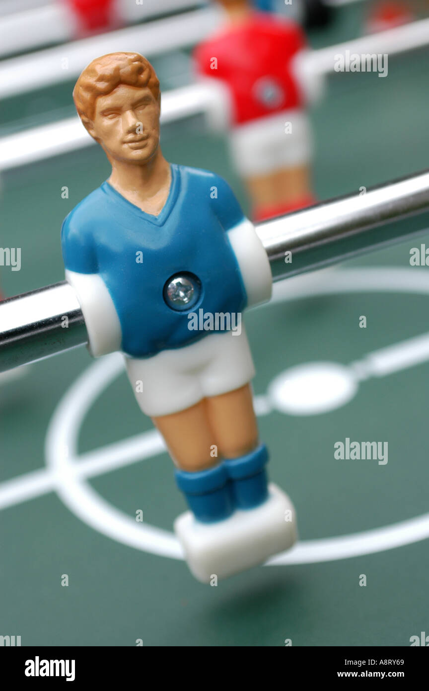 Table Football Blue Team Forward Player Stock Photo - Alamy
