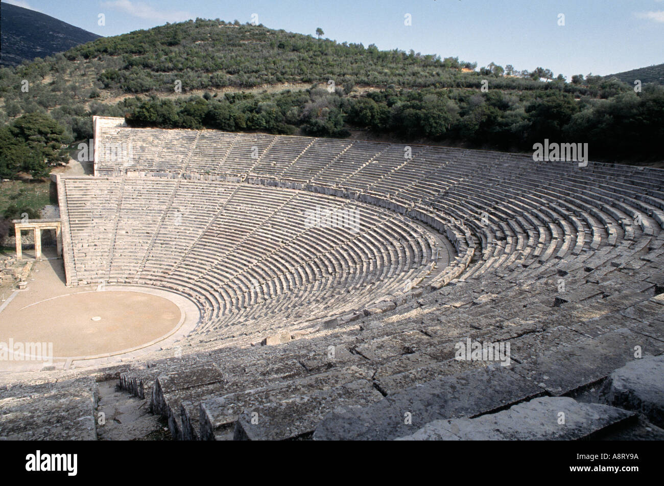 Greek amphitheatre at Epidavros Stock Photo - Alamy