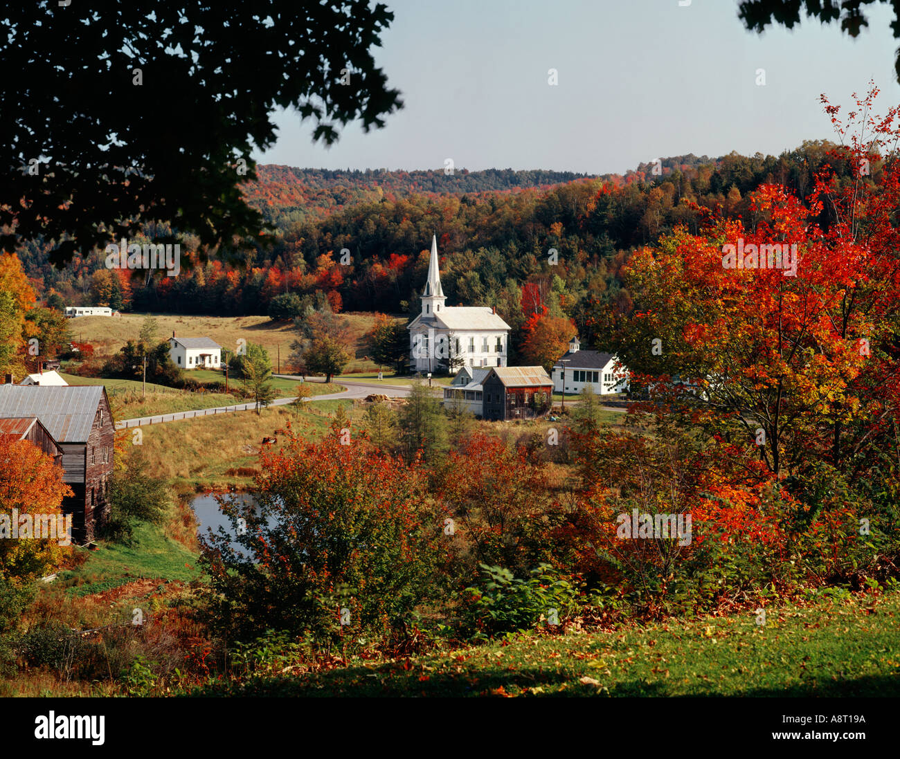 South Woodbury in Vermont with Fall colors and a rural setting Stock ...