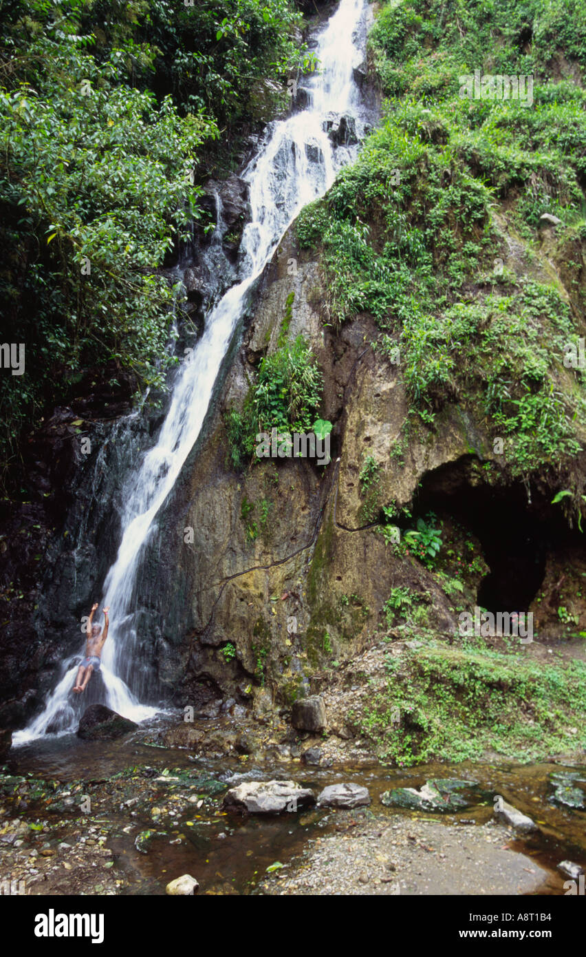 South America Colombia falls waterfall color nature water Stock Photo ...