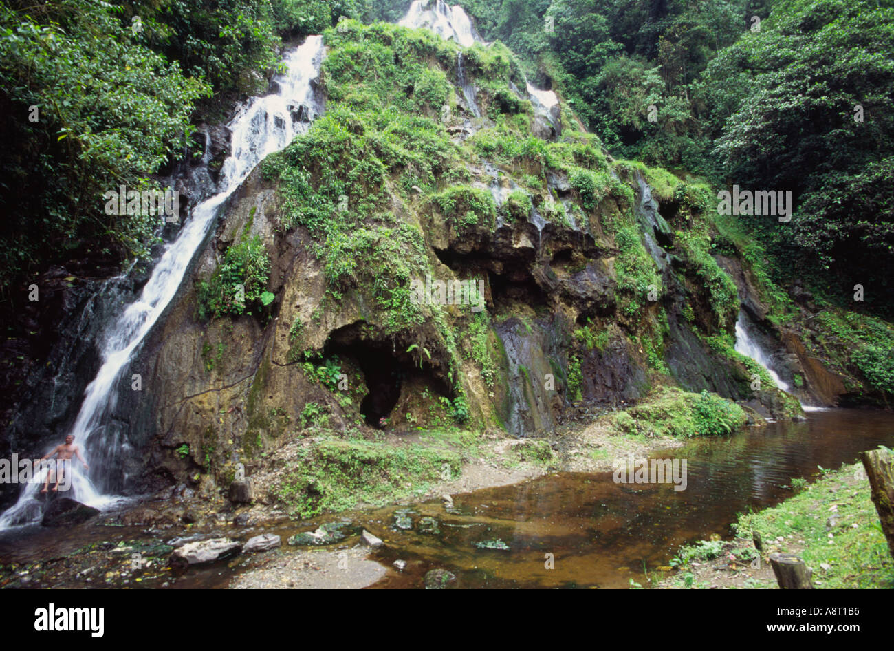 South America Colombia falls waterfall color nature water Stock Photo ...