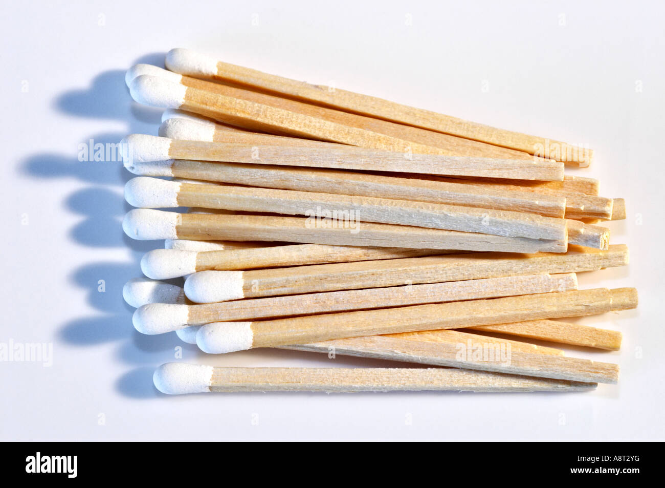 Stack of White Head Matches on white background Stock Photo - Alamy