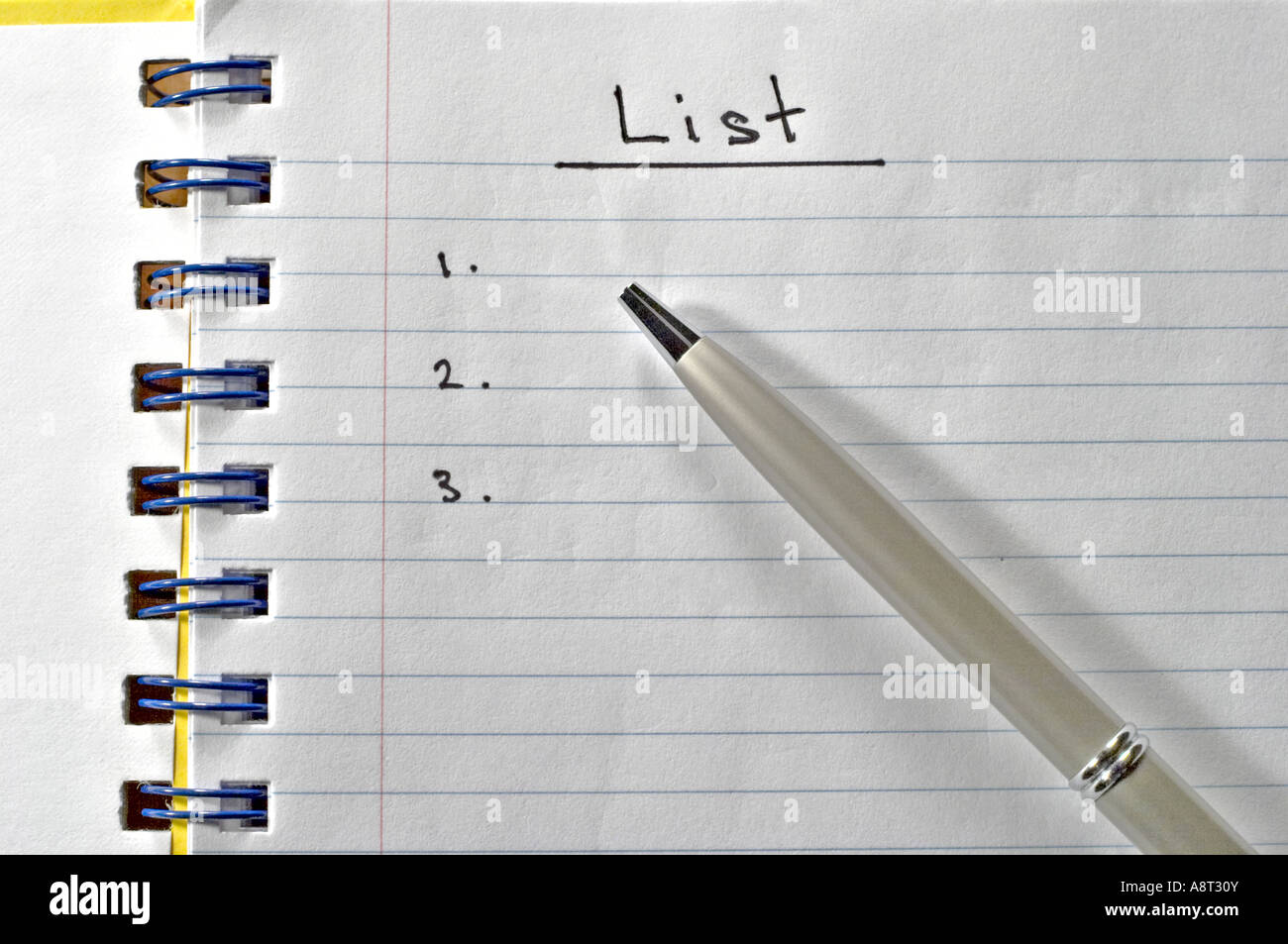 To Do List Notepad Pen Writing Stock Photo - Alamy