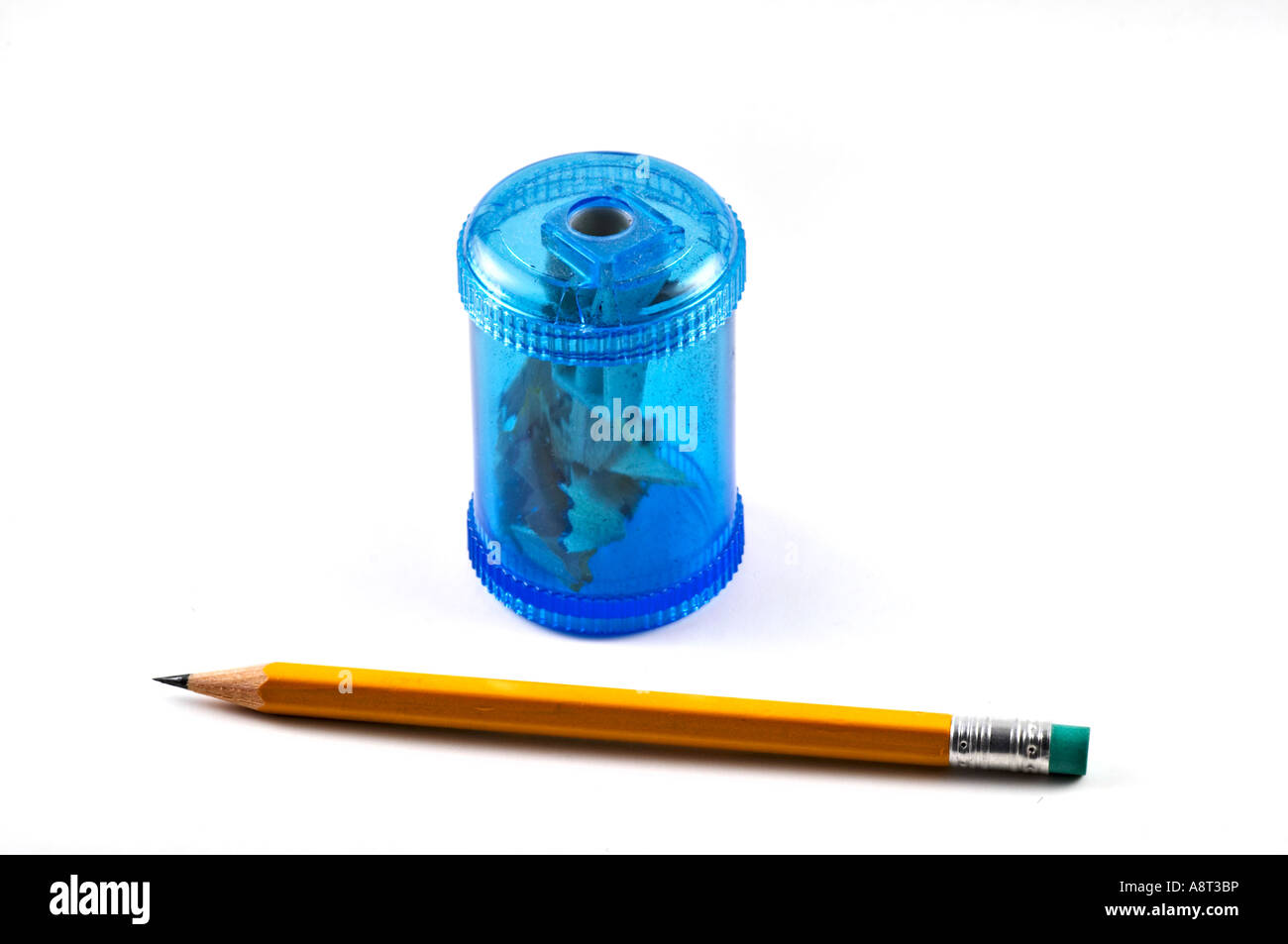Pencil and Pencil Sharpener writing or drawing instrument Stock Photo ...