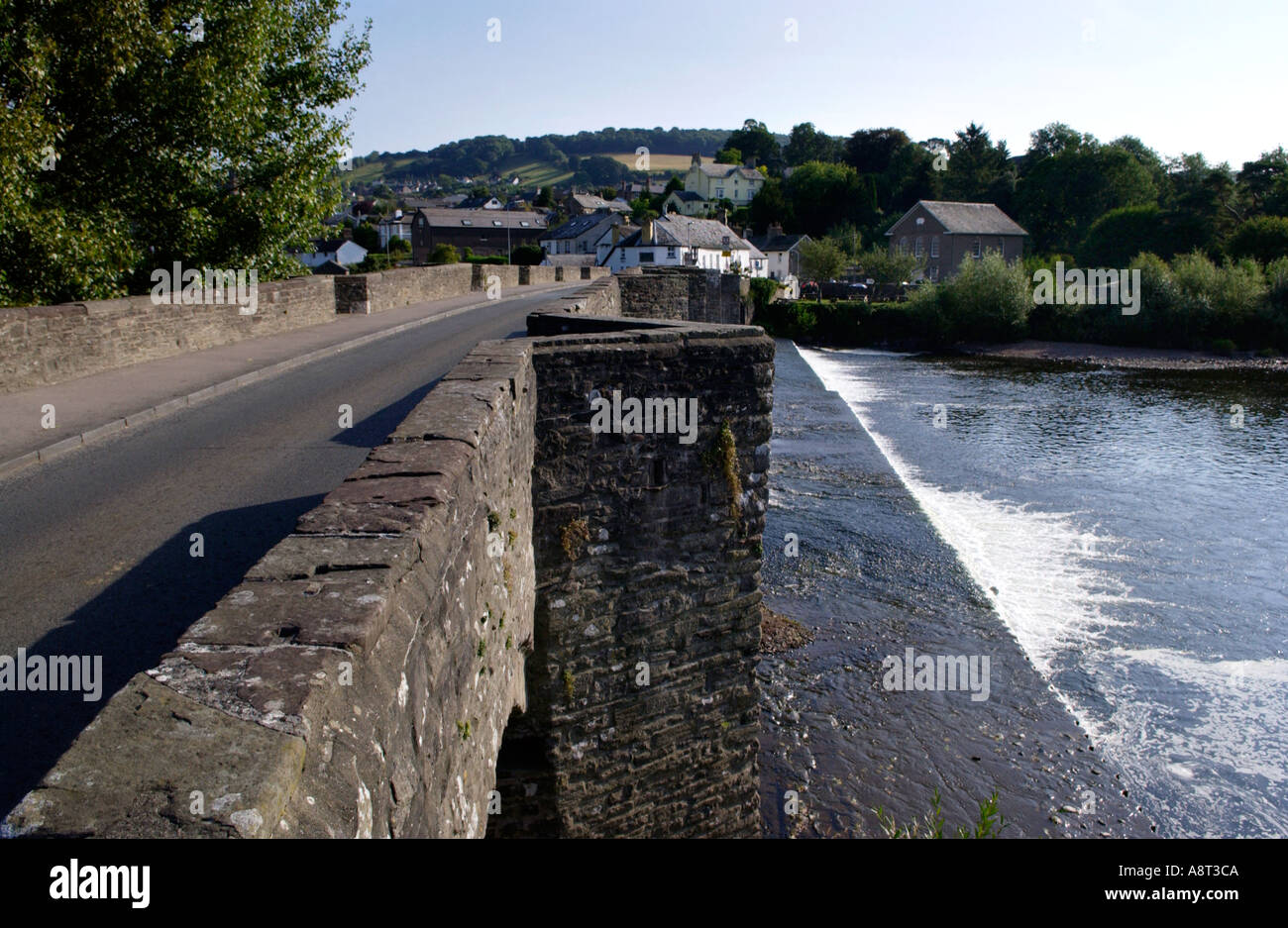 Bridge over the River Usk at Crickhowell built in 1706 Powys Wales UK ...