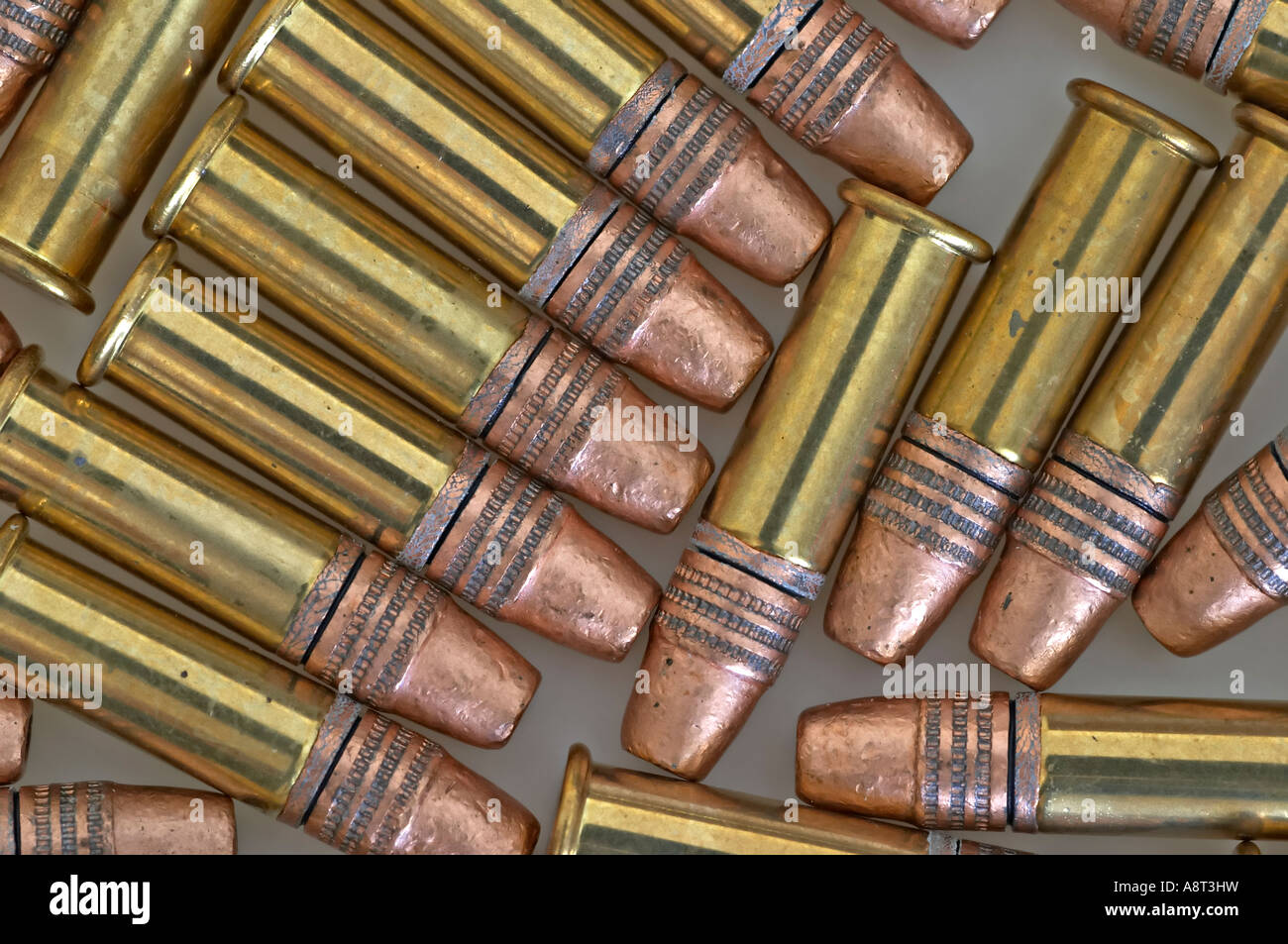 22 Calibre LR Long Rifle Rim Fire Cartridges Stock Photo - Alamy