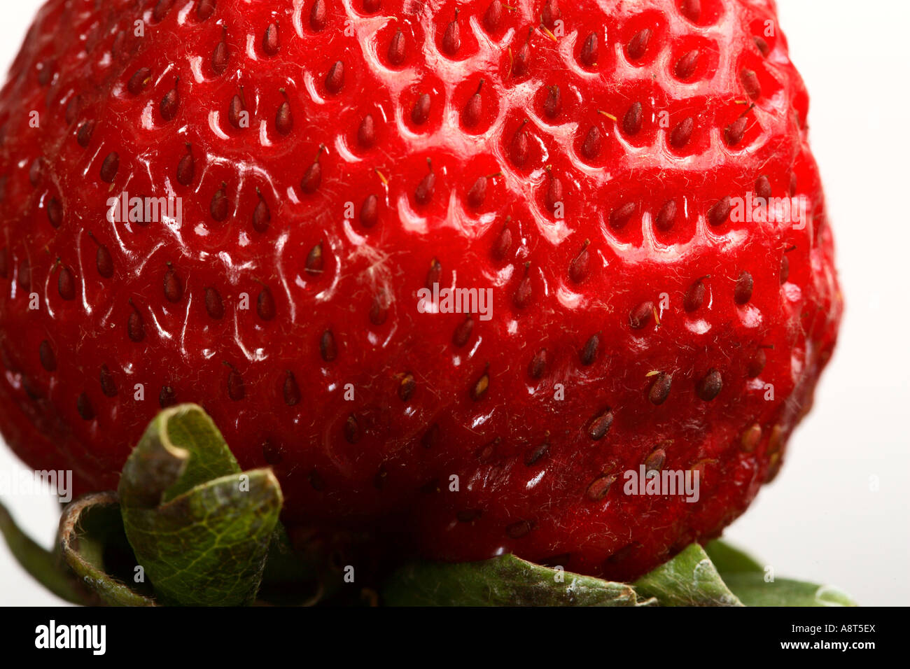 Strawberry reflected on glass Stock Photo - Alamy
