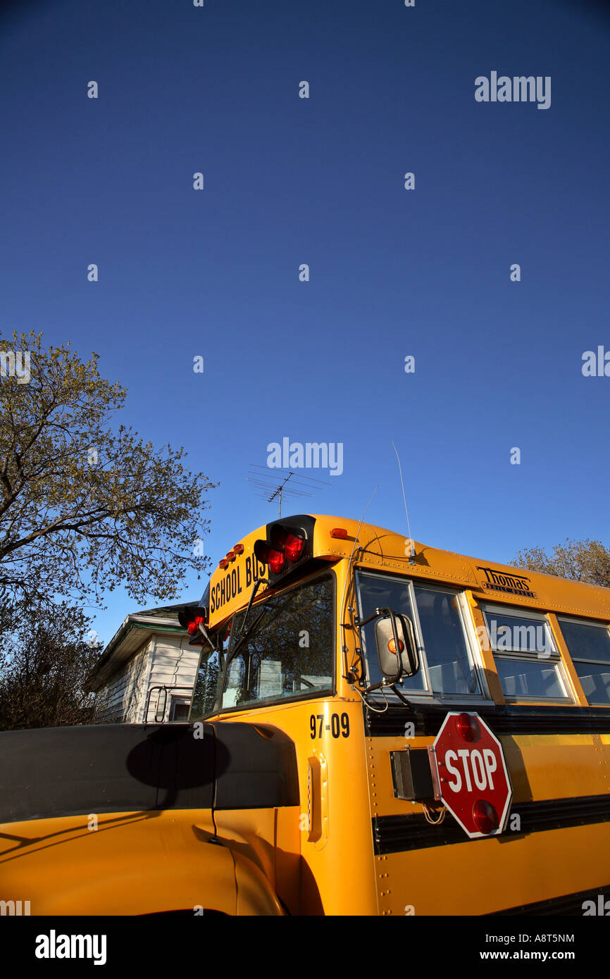 Signal lights and Stop sign on school bus Stock Photo - Alamy