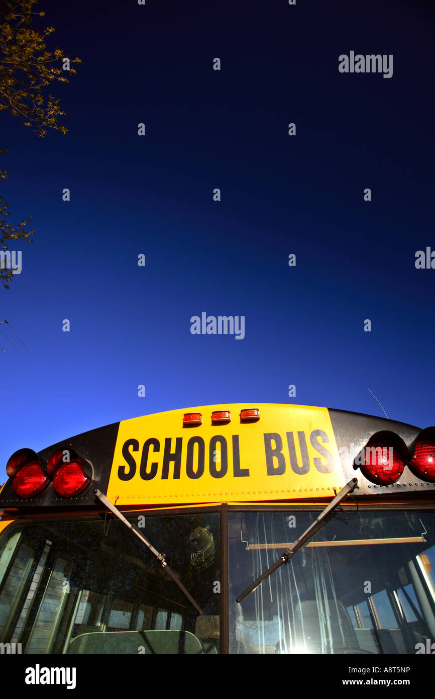 Signal lights on school bus Stock Photo - Alamy