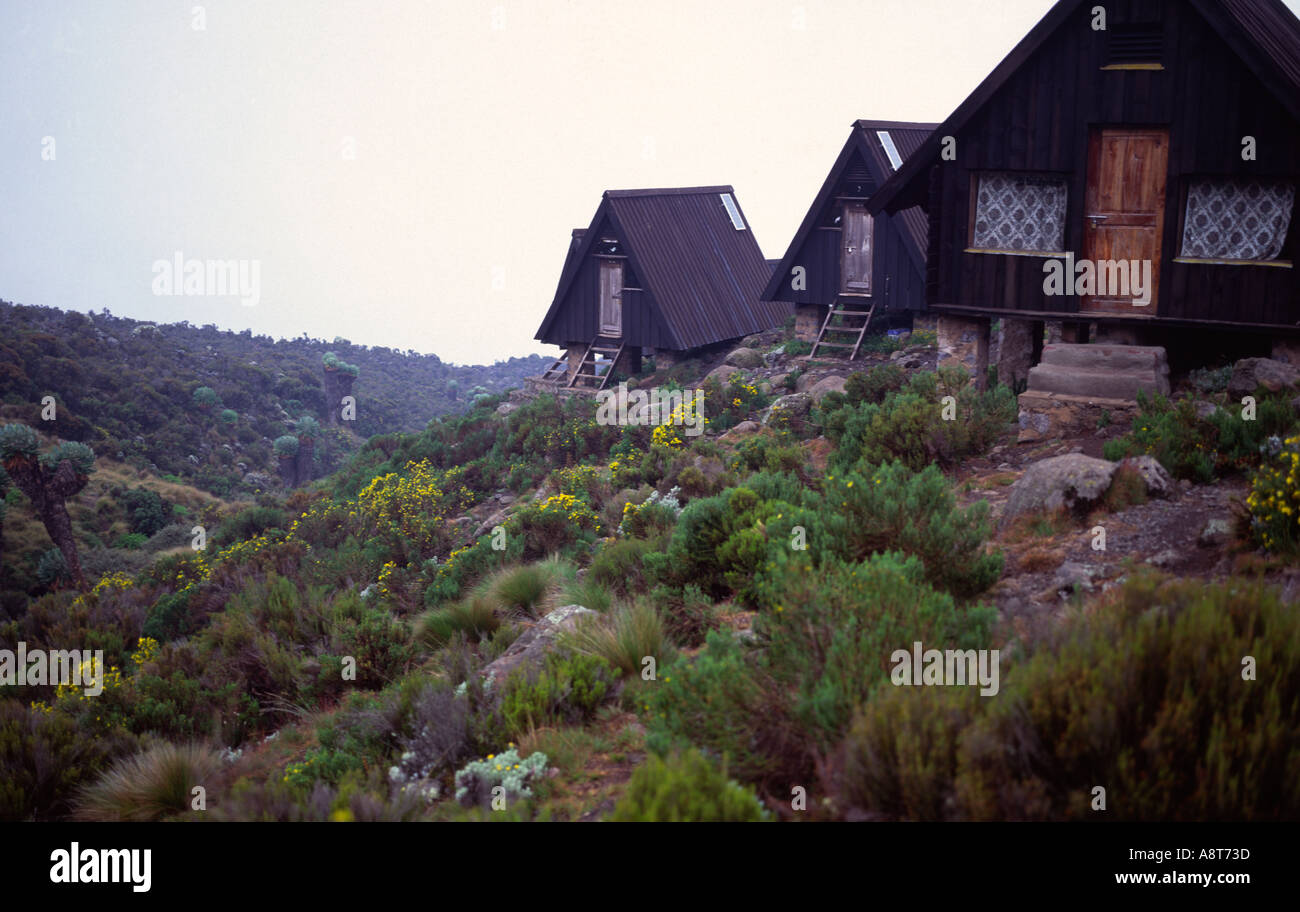 Horombo Hut complex on Mount Kilimanjaro at 12,200ft on the Marangu ...