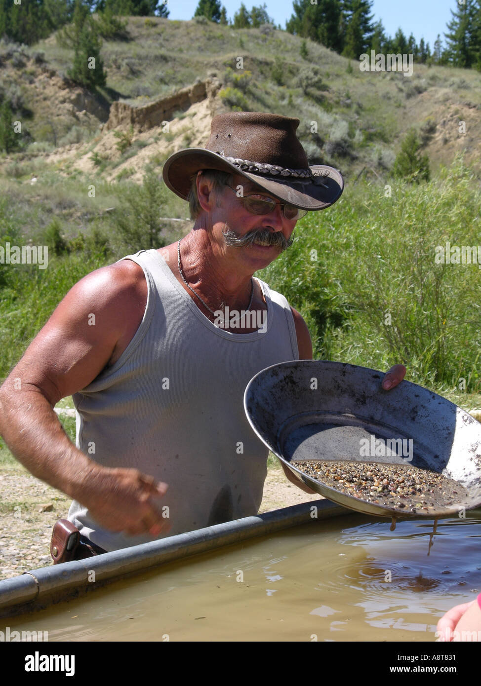 Gold mine man panning hi-res stock photography and images - Alamy