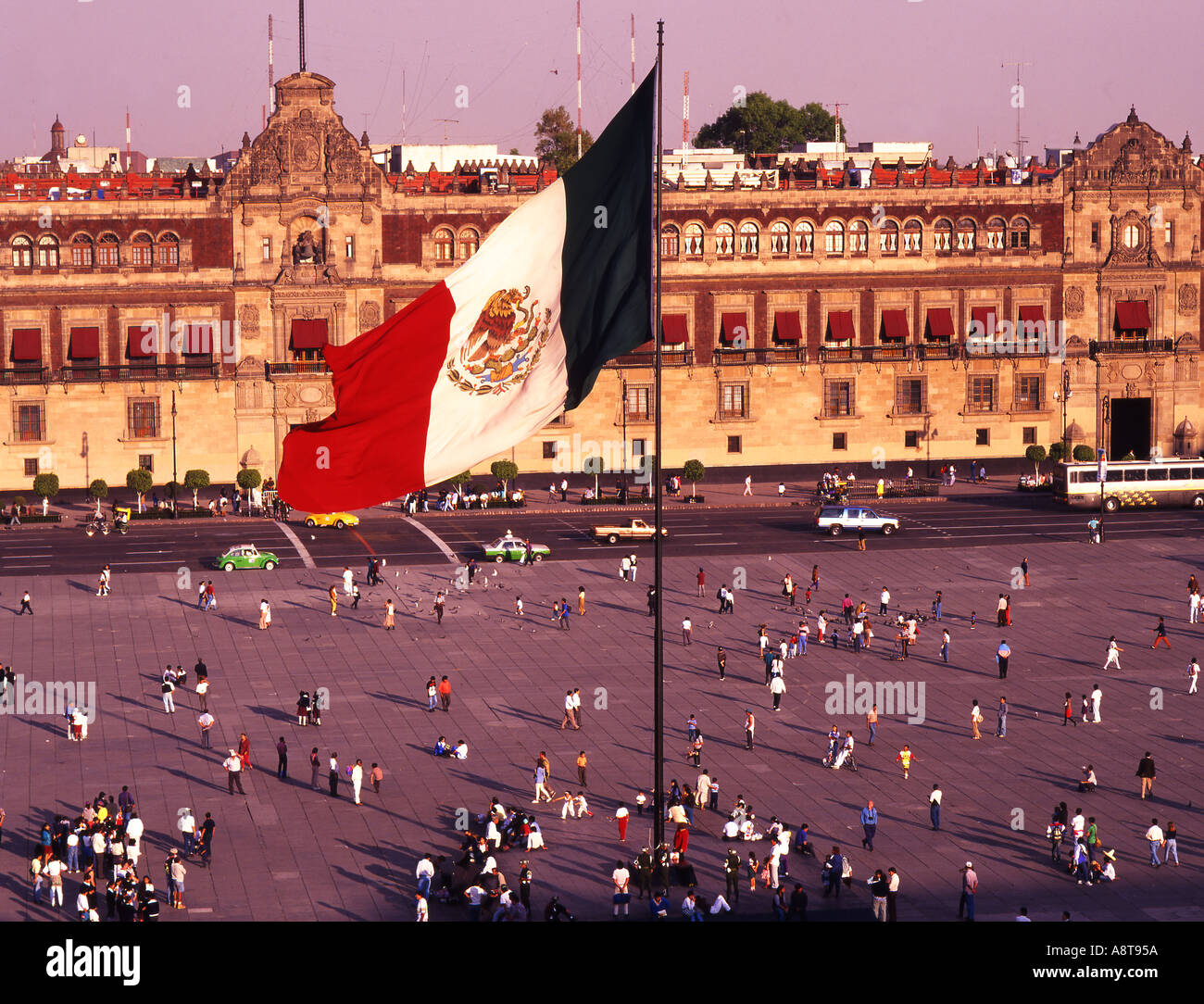 Mexico Mexico City Plaza de la Constitucion Zocalo Palacio Nacional ...