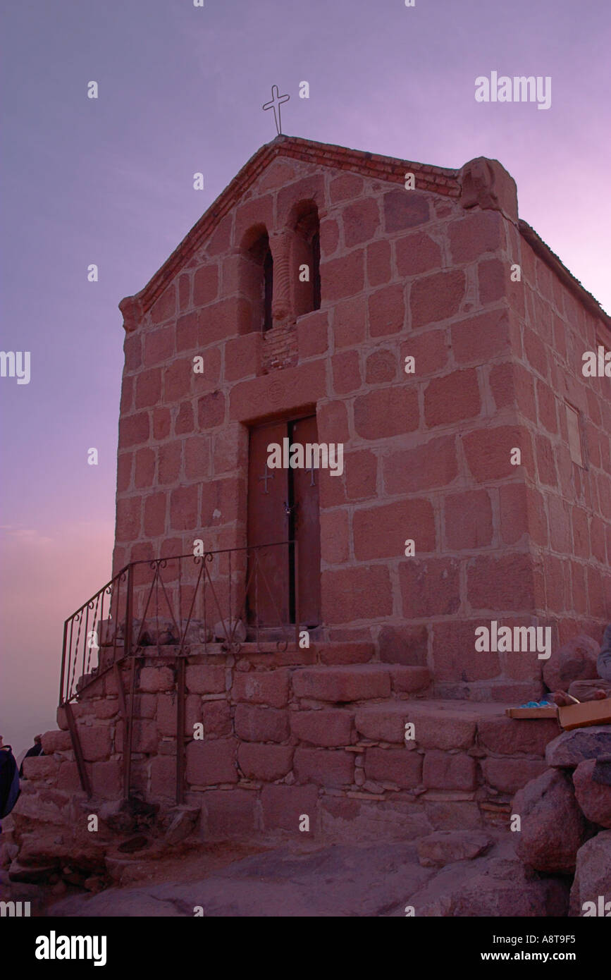 The small chapel on top of Gebil Musa Mount Sinai Egypt Stock Photo - Alamy