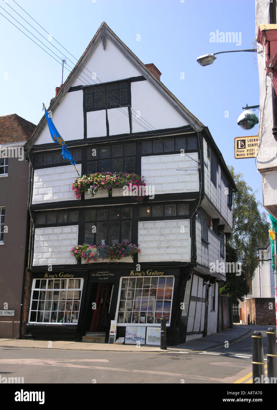leaning wood framed building in Canterbury Kent Stock Photo - Alamy