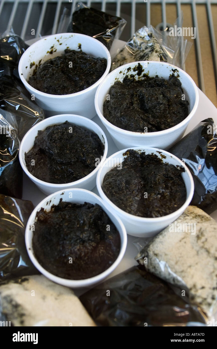 Laver Bread on sale at Swansea Market Stock Photo - Alamy