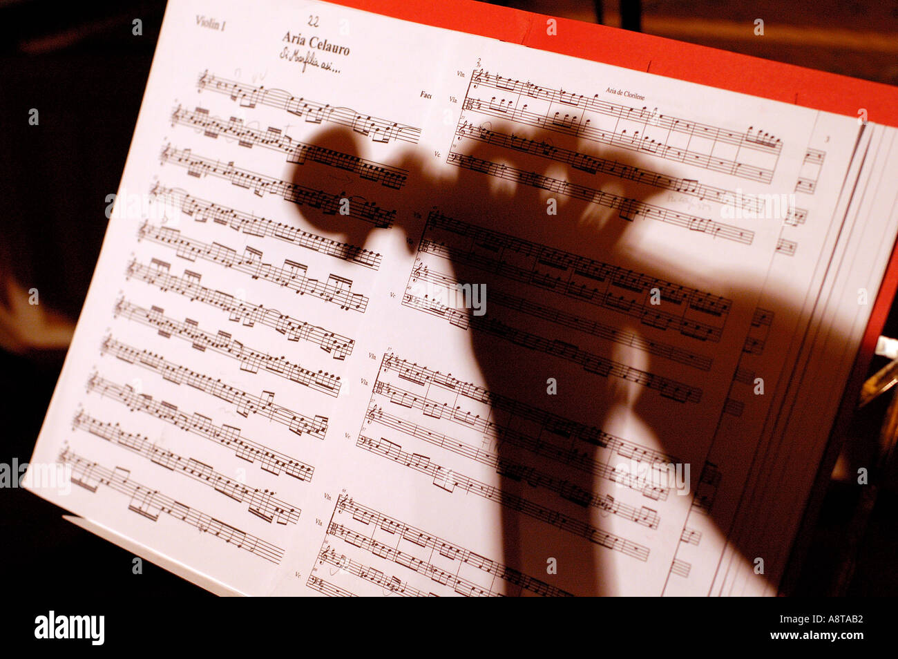 Shadow of violinist playing baroque music Stock Photo - Alamy