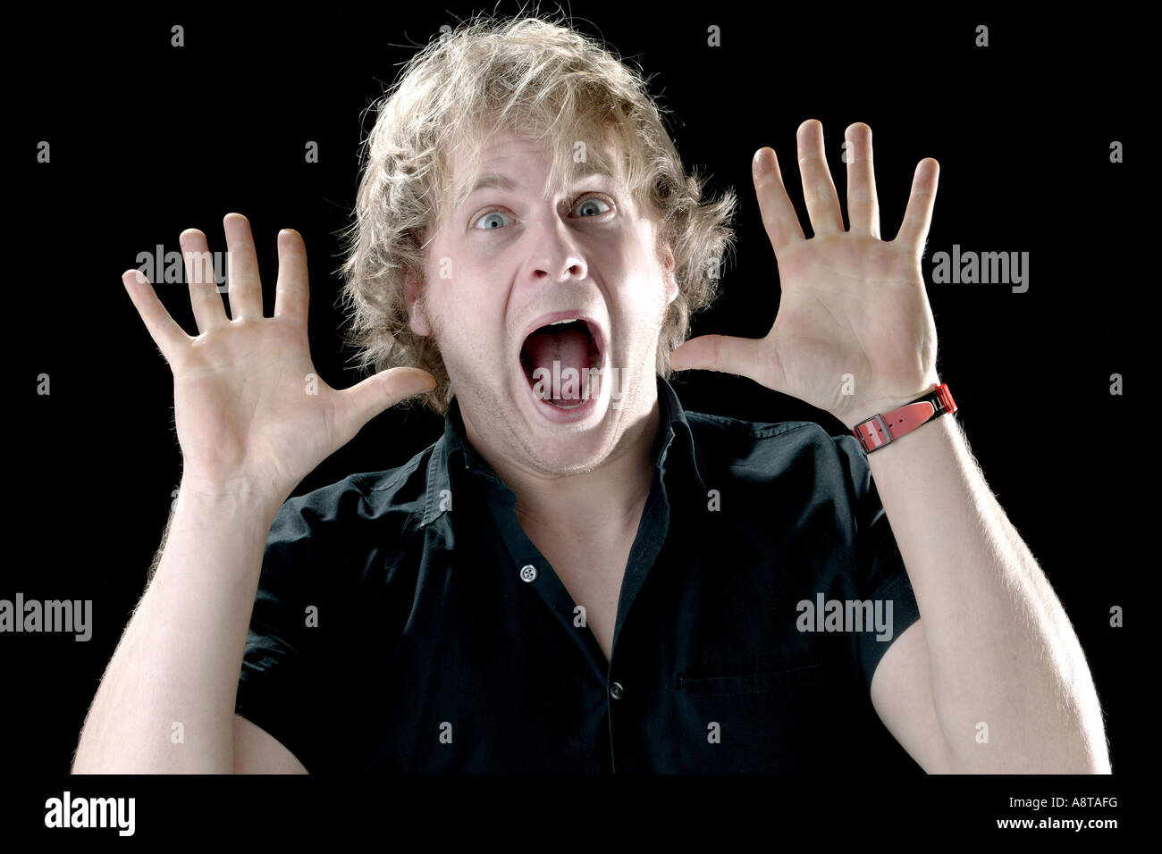 fearful crying young man Stock Photo - Alamy